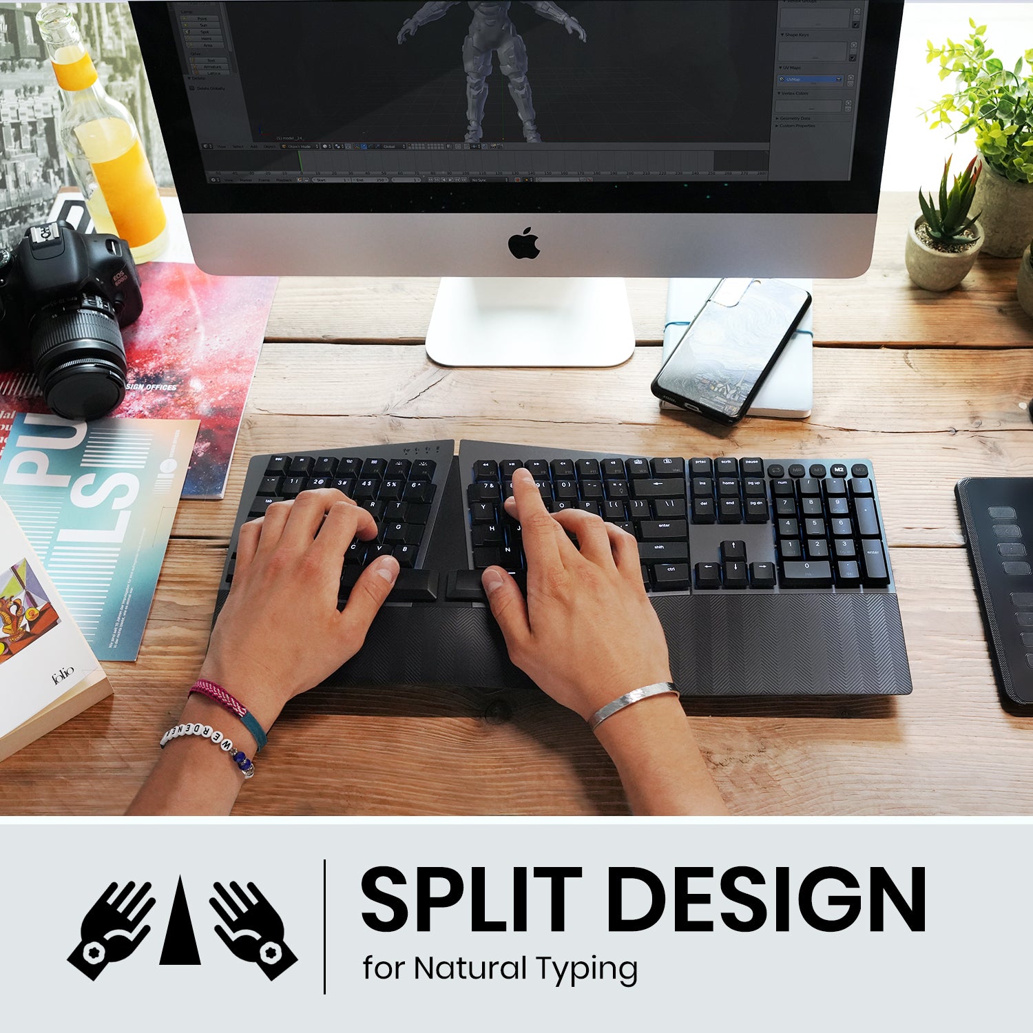 PX-ERGO-Mech PERIBOARD-835 ワイヤレス エルゴノミクス メカニカルキーボード Windows/ MacOS対応 米 ...